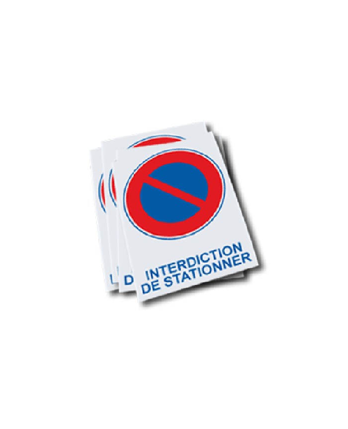 Etiquette adhésive interdiction de stationner dissuasive - Autosignalétique